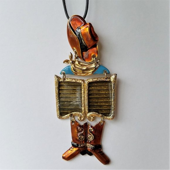 Don Lin | Jewelry | Vintage Don Lin Saloon Cowboy Brooch | Poshmark